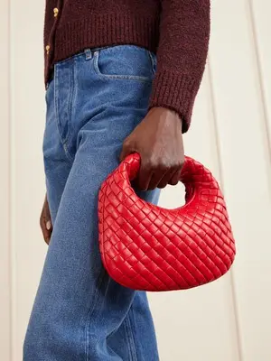 Bottega Veneta Baby Veneta Intrecciato Leather Tote - Red