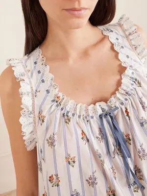 DÔEN Nessie Striped Floral-print Mini Dress - Multi