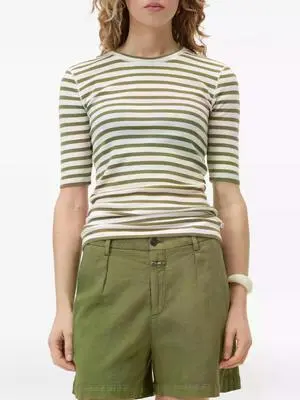 Closed Striped Crew-neck T-shirt - Green