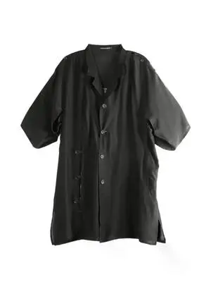 Yohji Yamamoto Graphic-print Silk Shirt - Black
