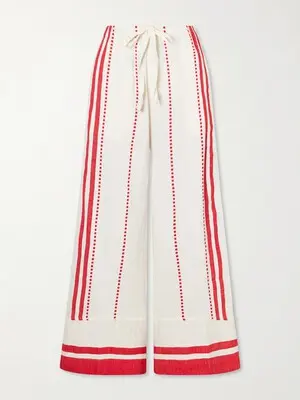 LEMLEM Desta Straight-leg Cotton Pants - Red