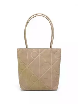 Calvin Klein Monogram-embossed Suede Tote Bag