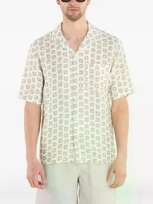 SAMSOE SAMSOE Oscar Ap Print Short-sleeve Shirt - Black
