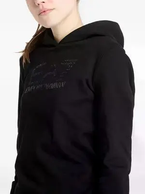 EA7 Rhinestone Logo Hoodie