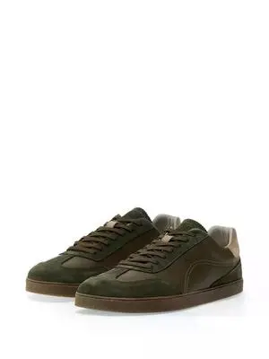 GROUNDS Panelled Suede-trim Sneakers