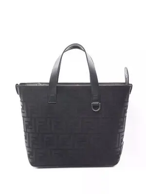 Fendi 2000-2010 Zucchino Canvas Tote Bag - Black