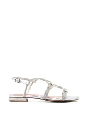 BIBI LOU Crystal Embellished Cage Slingback Sandals - Silver