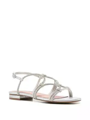 BIBI LOU Crystal Embellished Cage Slingback Sandals - Silver