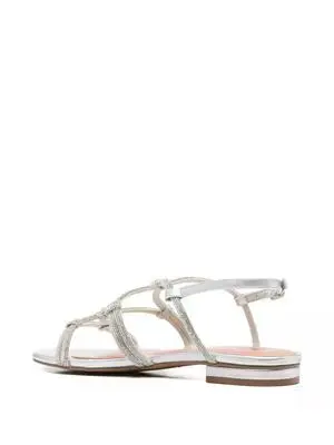 BIBI LOU Crystal Embellished Cage Slingback Sandals - Silver