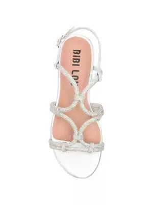 BIBI LOU Crystal Embellished Cage Slingback Sandals - Silver
