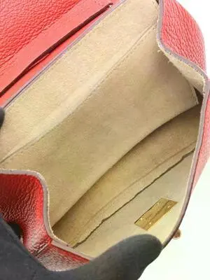 Chloé Mini Leather Drew Crossbody Bag - Red