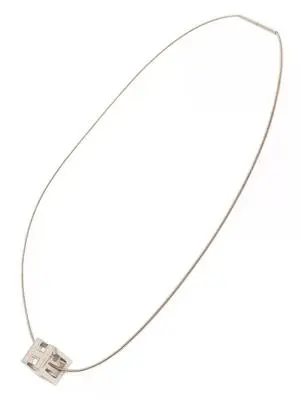Hermès 20th Century Palladium Plated Enamel Necklace - Silver