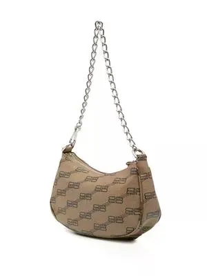 Balenciaga 2022 Mini Bb Monogram Coated Canvas Le Cagole Satchel - Brown
