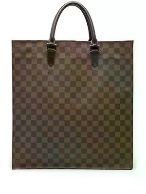 LOUIS VUITTON 2004 Damier Ebene Sac Plat Tote - Brown