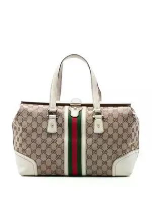 Gucci Gg Canvas Web Treasure Boston Bag