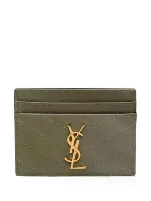 Saint Laurent 2013 Grain De Poudre Monogram Cassandre Case Card Holder