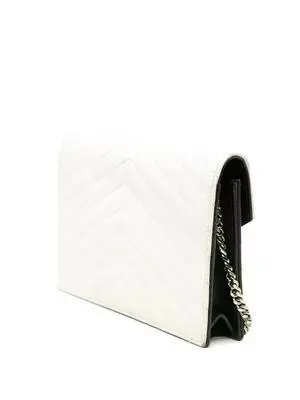 Saint Laurent 2018 Grain De Poudre Cassandre Envelope Chain Wallet - Black