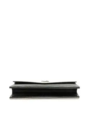 Saint Laurent 2018 Grain De Poudre Cassandre Envelope Chain Wallet - Black