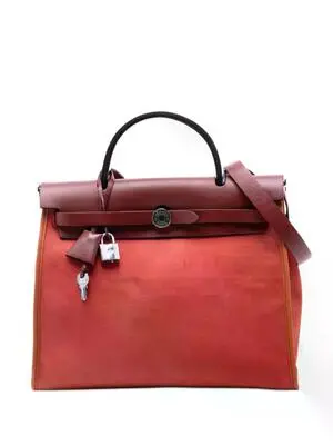 Hermès 2014 Toile Herbag Zip 31 Satchel - Orange