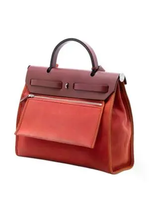 Hermès 2014 Toile Herbag Zip 31 Satchel - Orange