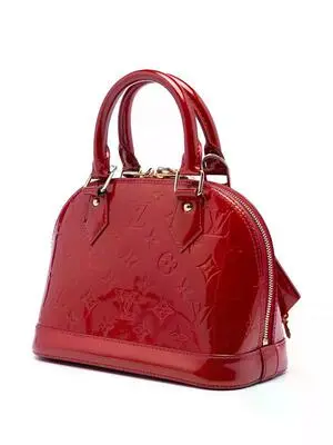 LOUIS VUITTON 2014 Monogram Vernis Alma Bb Satchel - Red