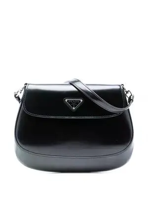 Prada 2000-2013 Spazzolato Leather Cleo Flap Shoulder Bag
