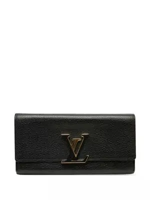 LOUIS VUITTON 2020 Taurillon Capucines Wallet Long Wallets - Black