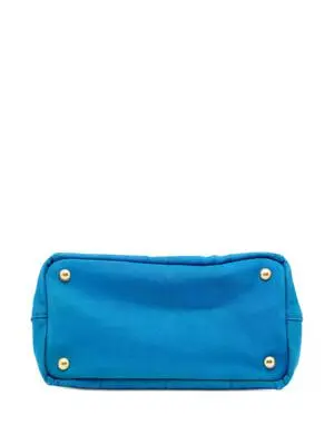 Prada Small Canapa Logo Satchel - Blue