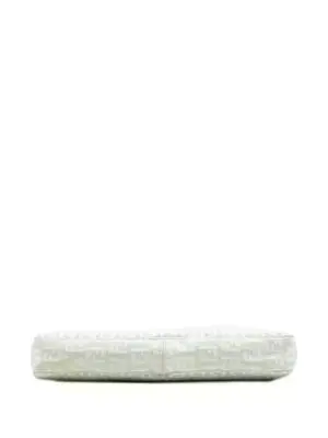 Fendi Zucchino Canvas Pochette Shoulder Bag - White