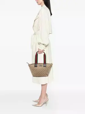 Gucci Gg Canvas Web Tote Bag - Neutrals