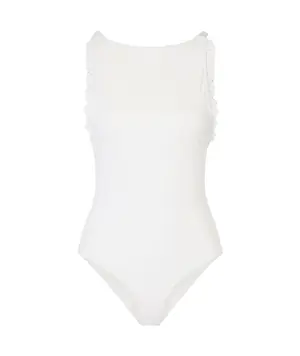 Kiki De Montparnasse Louise Ruched Swimsuit - White