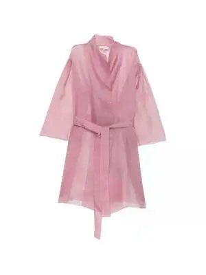 Antonelli Firenze Sheer Wrap Dress - Pink