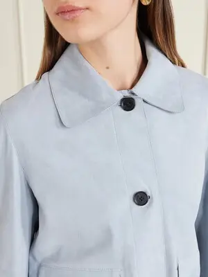 ARMA Cropped Suede Jacket - Blue