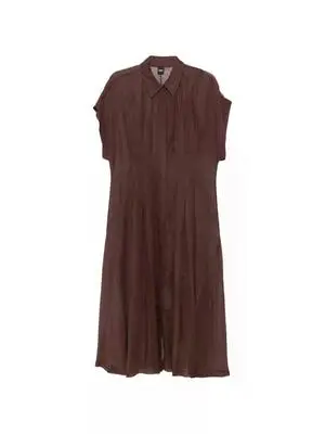 BOSS Short-sleeve Pleated Midi Dress