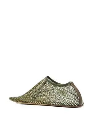 Christopher Esber Minette Crystal-embellished Ballet Flats - Green