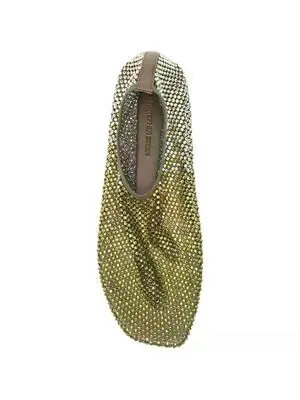 Christopher Esber Minette Crystal-embellished Ballet Flats - Green