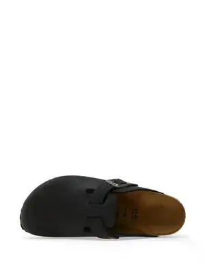 BIRKENSTOCK Boston Leather Flat Mules - Black