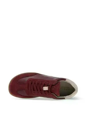 GROUNDIES Panama Suede-panelled Leather Sneakers