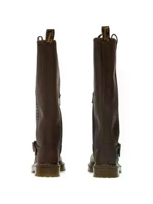 Dr. Martens Anistone Knee-high Leather Boots With Buckle Detail