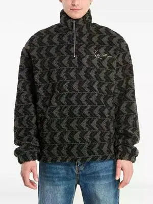 KARL KANI Chevron-pattern Fleece Sweater