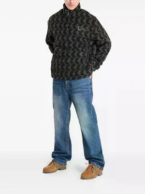 KARL KANI Chevron-pattern Fleece Sweater