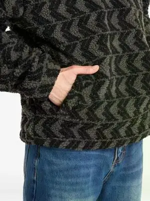 KARL KANI Chevron-pattern Fleece Sweater