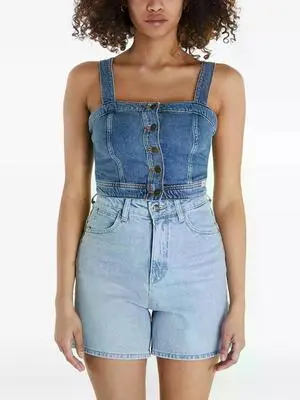 LEEM Panelled Button-front Tank Top