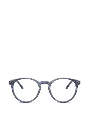 POLO RALPH LAUREN EYEWEAR Striped Round-frame Glasses - Blue