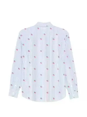 MC2 SAINT BARTH Strawberry-embroidered Striped Shirt