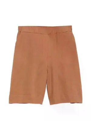 GRAN SASSO Elasticated-waistband Linen Shorts - Brown