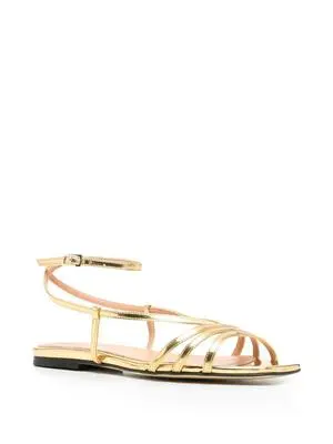 THE SELLER Strappy Metallic Sandals - Gold