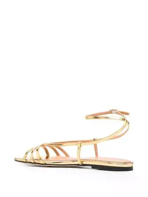 THE SELLER Strappy Metallic Sandals - Gold