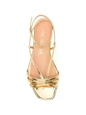 THE SELLER Strappy Metallic Sandals - Gold