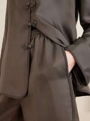 RÓHE Silk-satin Shorts - Brown